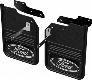 Front Custom Mud Flaps w/OEM front splash guards - Hitch Warehouse