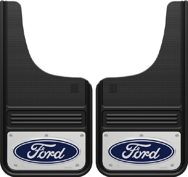 Front Mud Flaps Ford Logo Blue - Hitch Warehouse