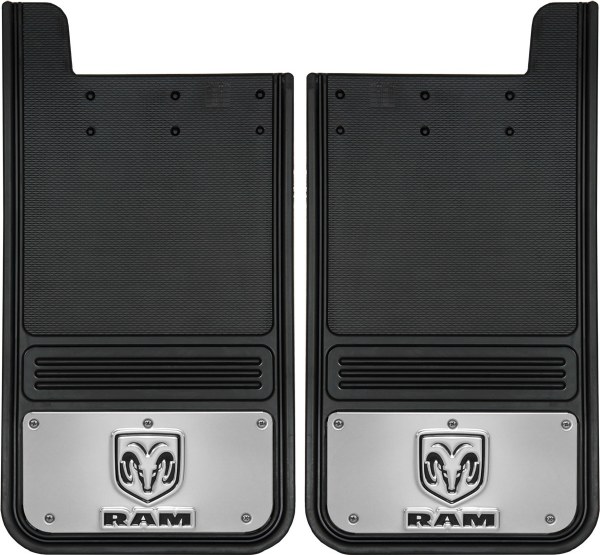 Rear Mud Flaps RAM Logo V 12"x23" - Hitch Warehouse