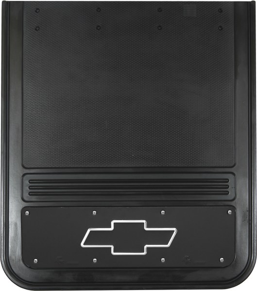 Rear Mud Flaps Dually Chevrolet Bowtie Logo 21"x24" Black Wrap - Hitch ...