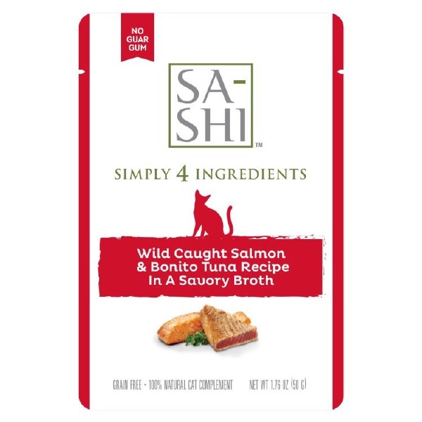 Wild Caught Salmon & Bonito Tuna Recipe, Case of 8, 50g Pouches