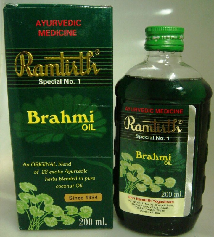 RAMTIRTH AYURVEDIC BRAHMI HAIR OIL 200ML - Subhlaxmi Grocers