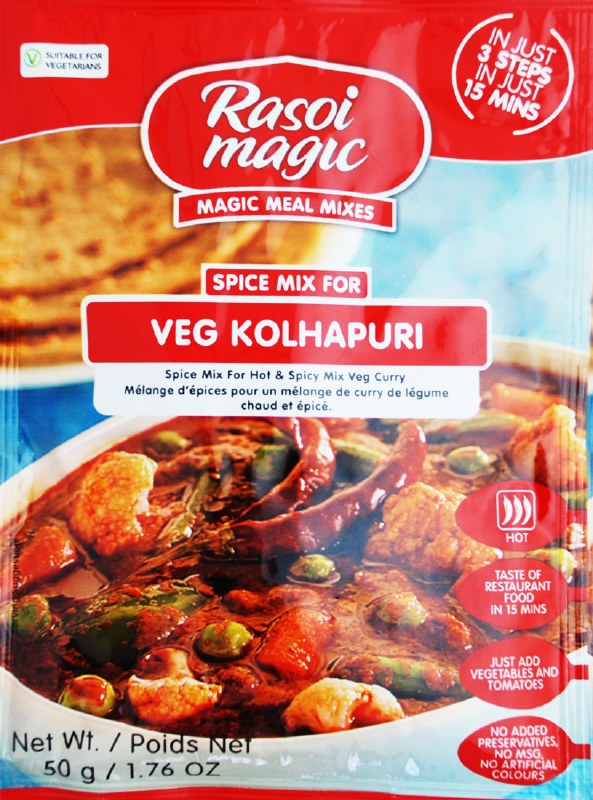 RASOI MAGIC VEG SPICE MIX FOR VEG KOLHAPURI NET WT 50GM - Subhlaxmi Grocers