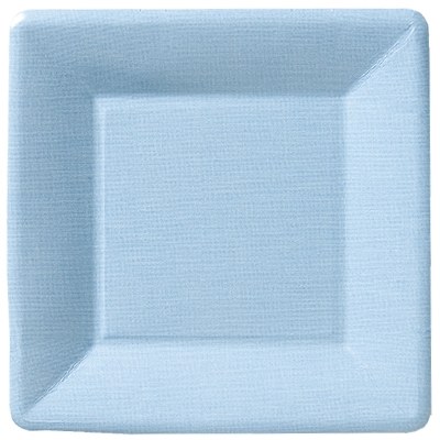 7" Sq Pack of 8 Light Blue Plates - Wilford & Lee Home Accents