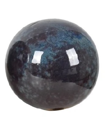 4" Dark Blue Tones Ceramic Orb - Wilford & Lee Home Accents