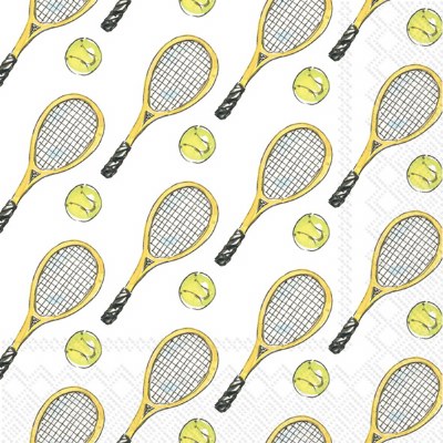 5" Square Tennis Racquets Beverage Napkins - Wilford & Lee Home Accents