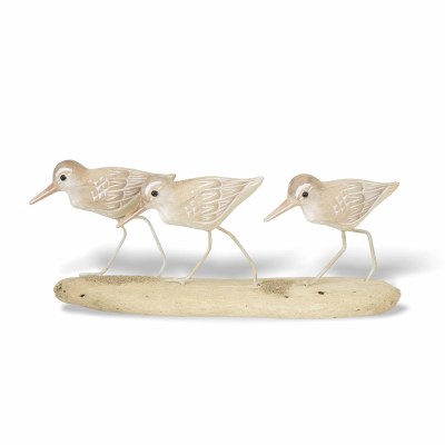 12" Soft Natural Three Sandpipers on a Wood Base Statue - Wilford & Lee ...