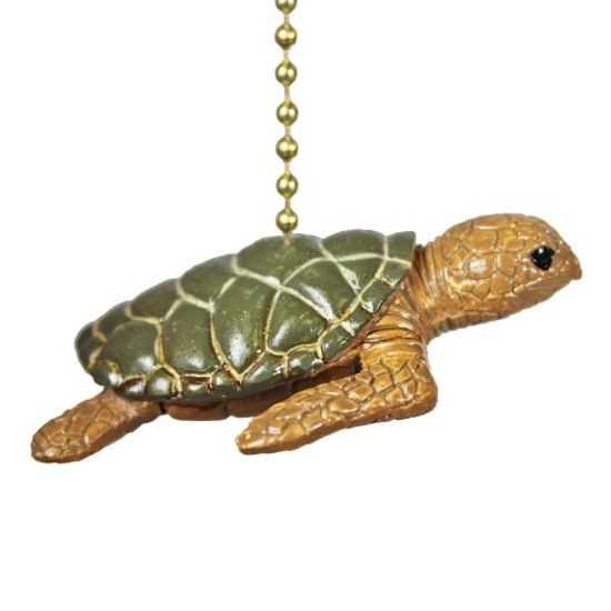2" Green and Tan Sea Turtle Fan Pull - Wilford & Lee Home Accents