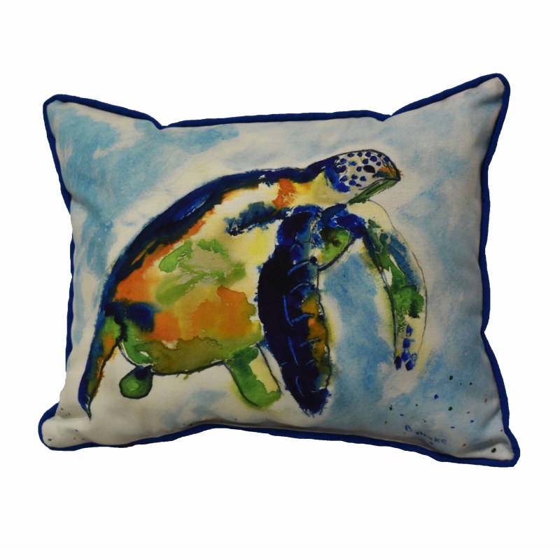 11" x 14" Blue Sea Turtle Indoor and Outdoor Pillow - Wilford & Lee ...