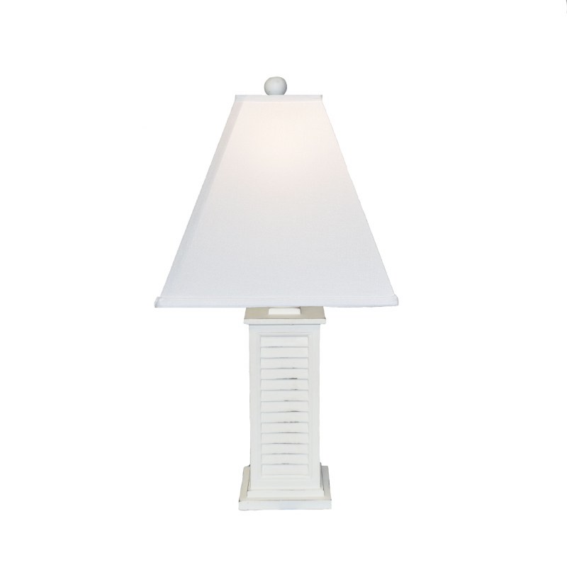 24" Weathered Sandy Shutter Lamp - Wilford & Lee Home Accents