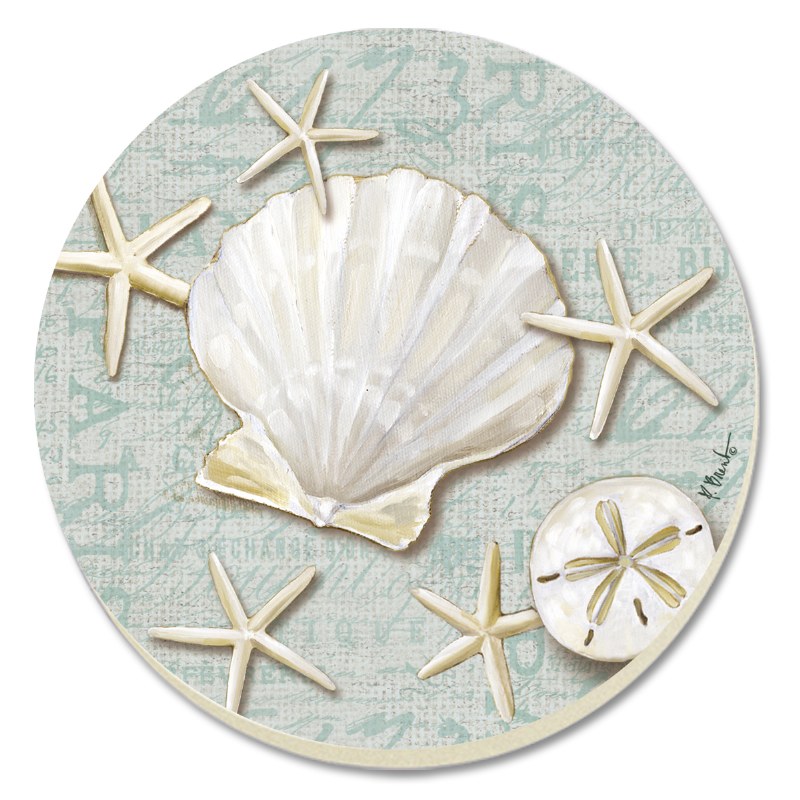 Set of 4 Starfish & Shell Coasters - Wilford & Lee Home Accents