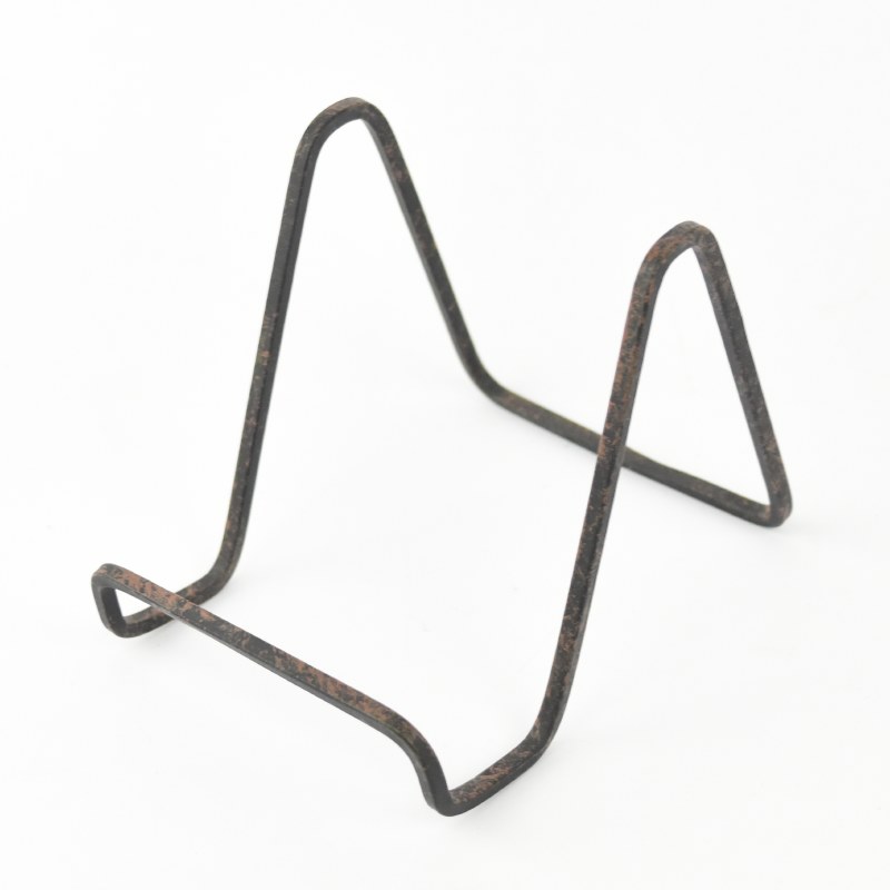 4" Brown Metal Square Plate Stand - Wilford & Lee Home Accents