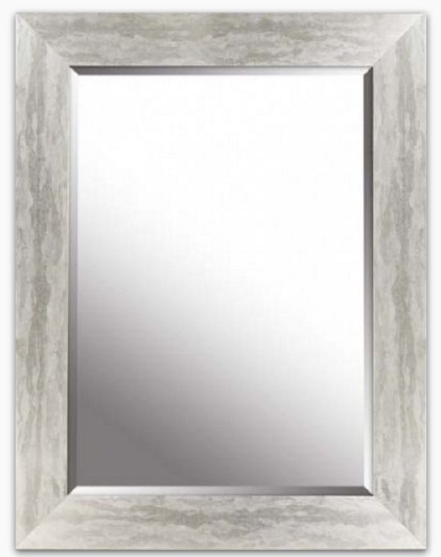 34" x 26" Distressed Silver Finish Bevelled Frame Mirror - Wilford ...