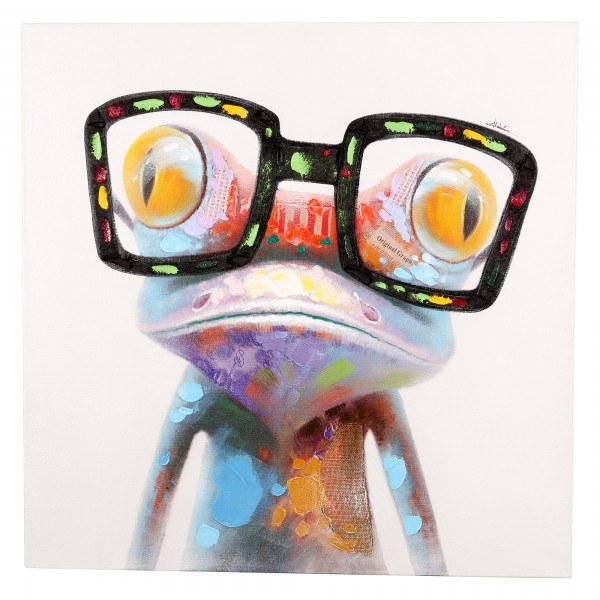 40" x 40" Hipster Froggy Canvas - Wilford & Lee Home Accents