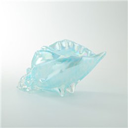 6" Light Blue Glass Shell - Wilford & Lee Home Accents