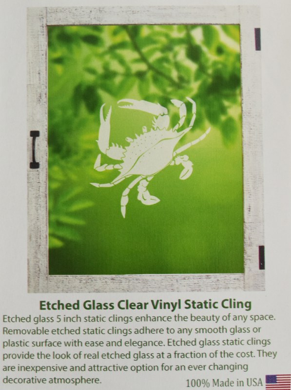 5" Oval White Crab Window Cling - Wilford & Lee Home Accents