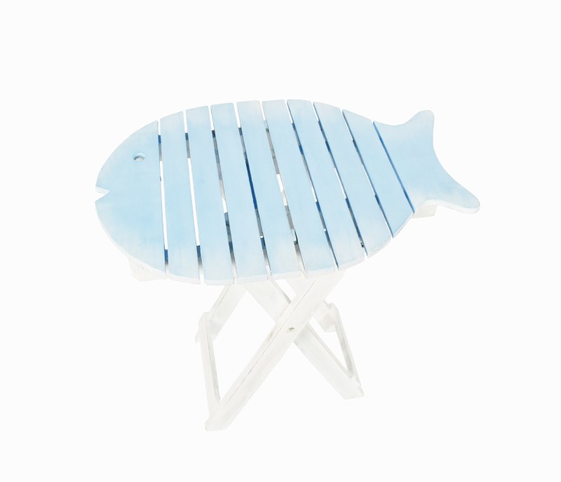 Light Blue Fish Folding Table - Wilford & Lee Home Accents