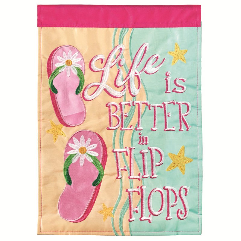 18" x 13" Mini Better In Flip Flops Garden Flag - Wilford & Lee Home ...