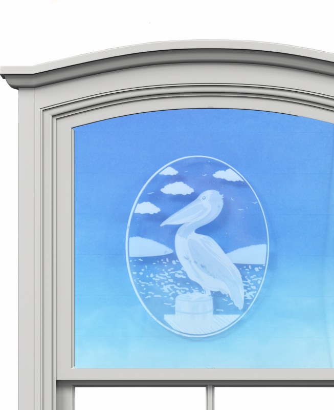 5" Oval Pelican White Window Cling - Wilford & Lee Home Accents