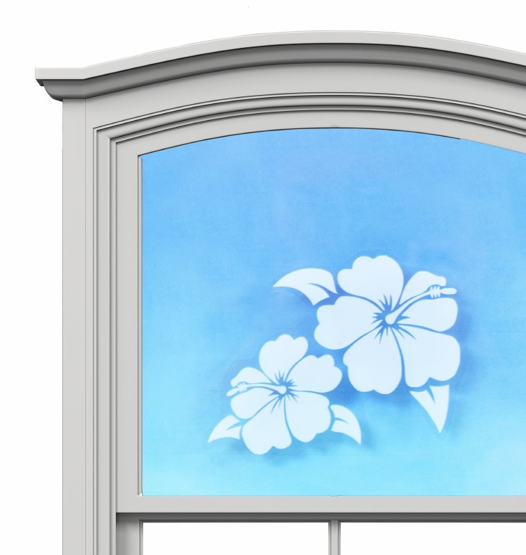 5" Oval Hibiscus White Window Cling - Wilford & Lee Home Accents