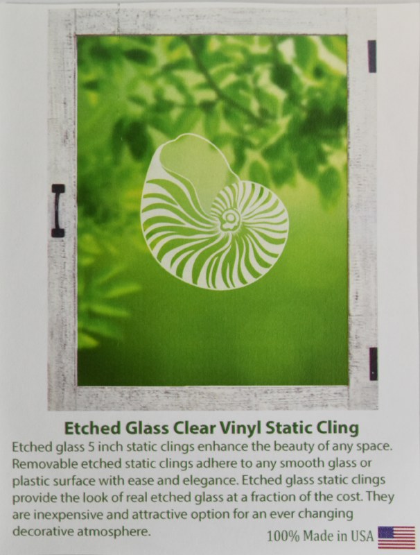 5" Oval White Nautilus Shell Window Cling - Wilford & Lee Home Accents