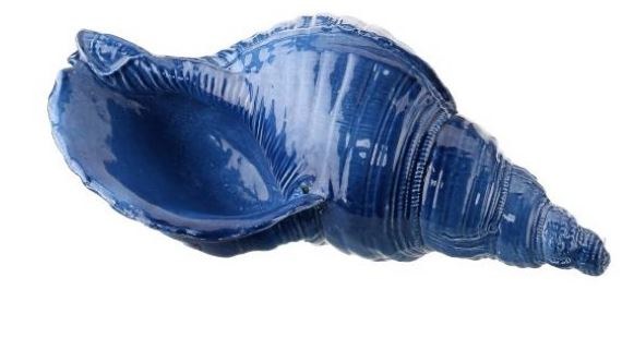 10" Dark Blue Polyresin Faux Ceramic Whelk Shell Figurine - Wilford ...