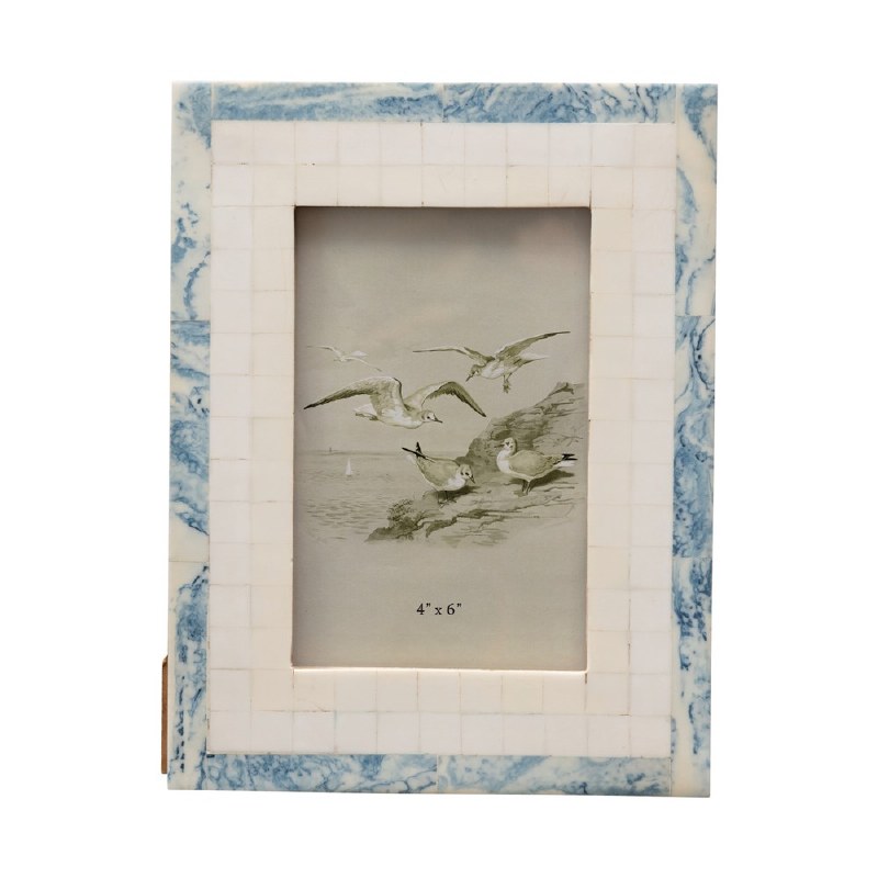 4" x 6" Blue and Ivory Marbled Polyresin Photo Frame - Wilford & Lee ...