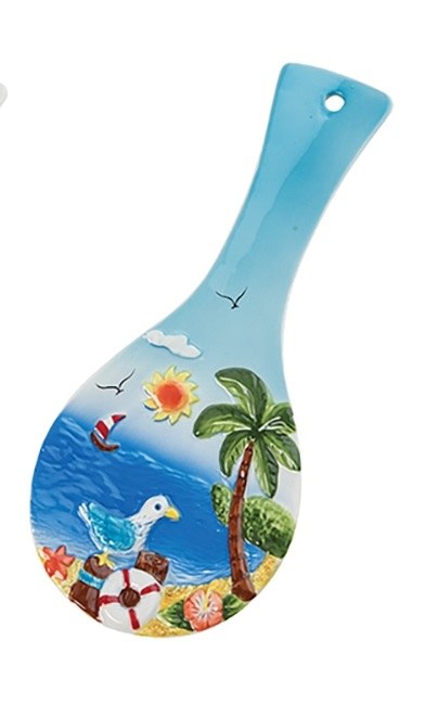 10" Seagull on Piling Coastal Spoon Rest - Wilford & Lee Home Accents