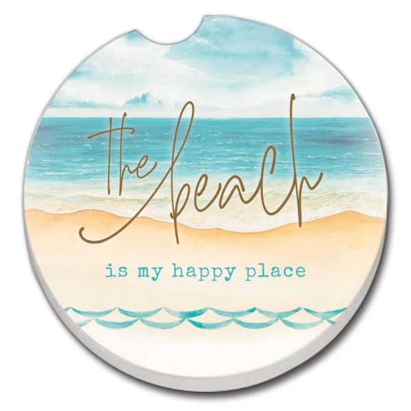 The Beach is My Happy Place Car Coaster - Wilford & Lee Home Accents