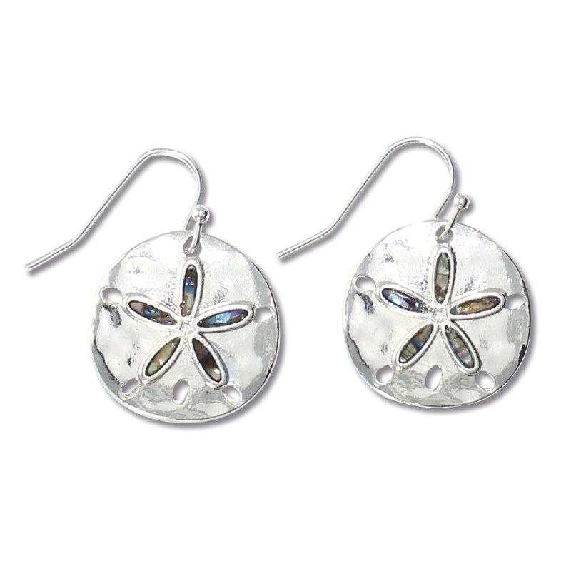 Silver Toned Sand Dollars With Abalone Inlay - Wilford & Lee Home Accents