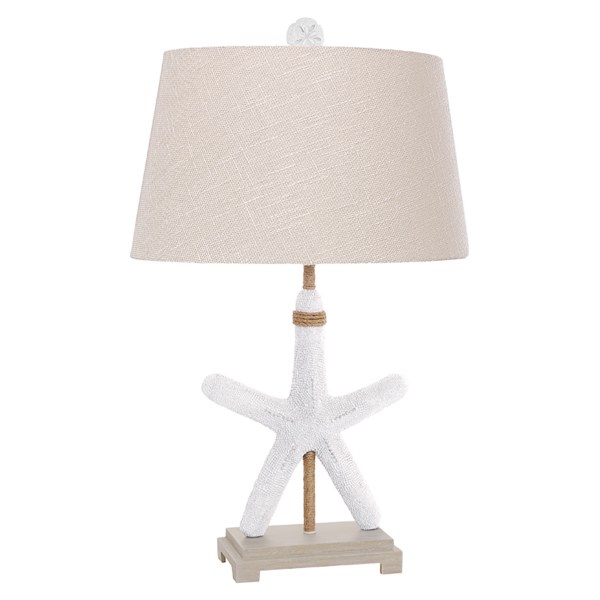 27" Distressed White Starfish Table Lamp - Wilford & Lee Home Accents