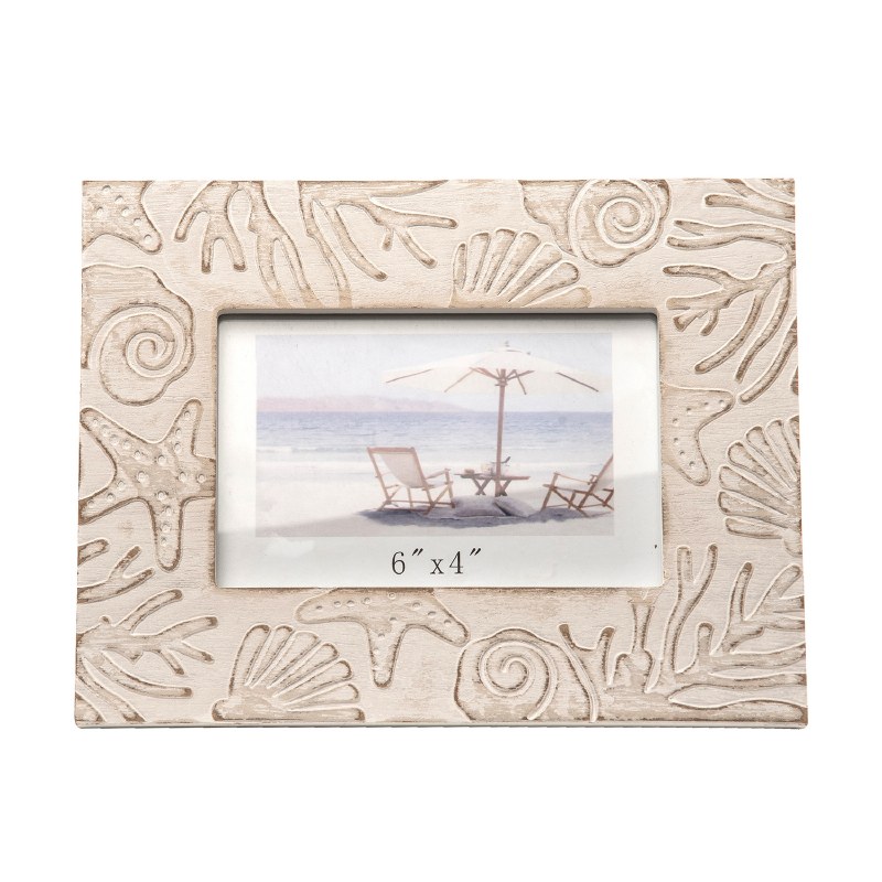 4" x 6" Whitewash Wood Shell Frame - Wilford & Lee Home Accents