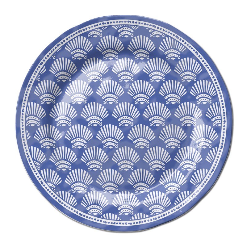 11" Periwinkle Shell Melamine Dinner Plate - Wilford & Lee Home Accents