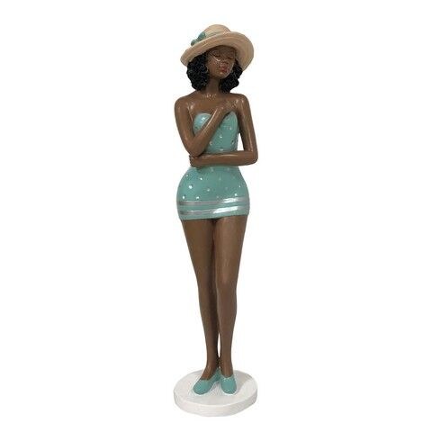 13" Beach Lady Bathing Beauty Standing Statue - Wilford & Lee Home Accents