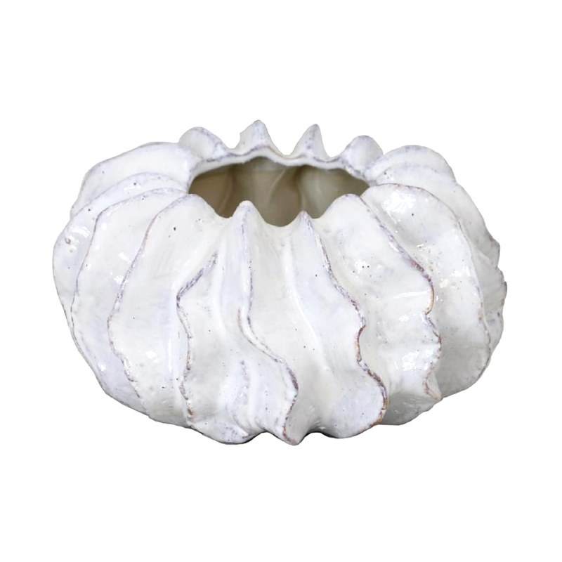 6" White Ruffle Ceramic Vase - Wilford & Lee Home Accents