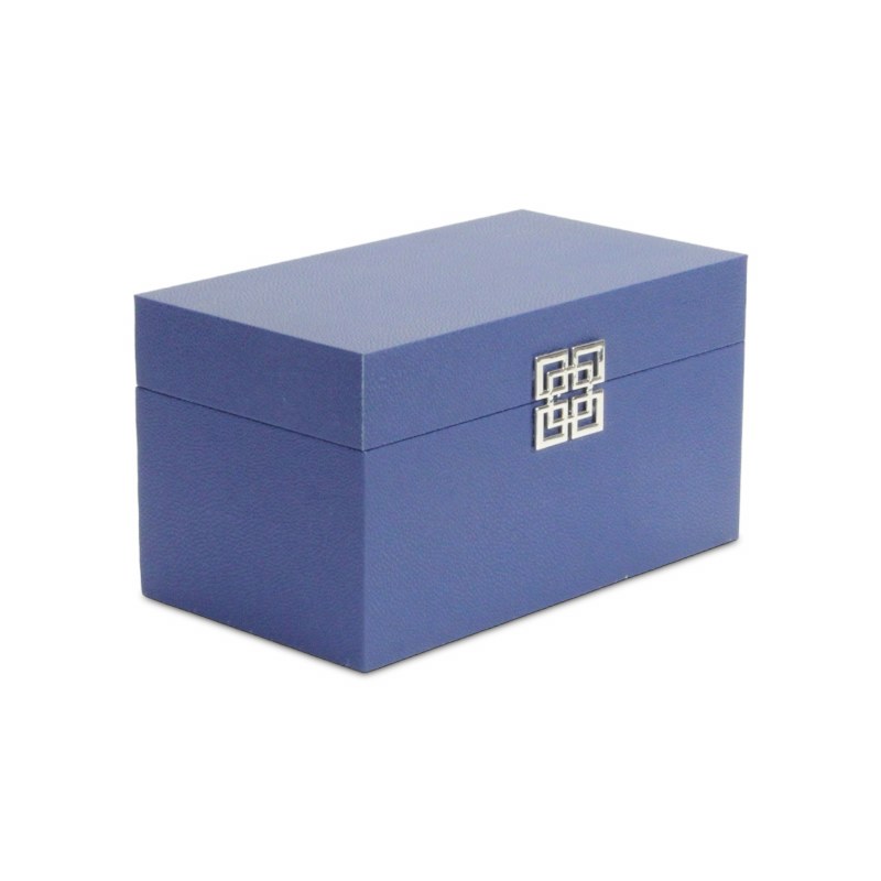 6" x 12" Navy Box With a Silver Latch - Wilford & Lee Home Accents