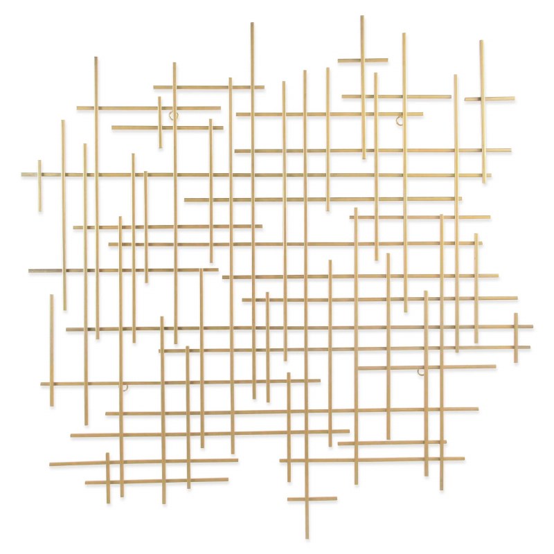 39" Gold Grid Metal Wall Art Plaque - Wilford & Lee Home Accents