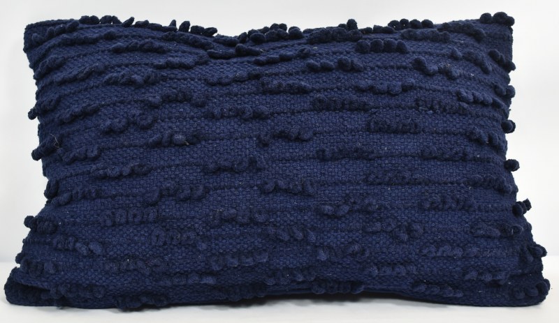12" x 20" Navy Nubby Decorative Pillow - Wilford & Lee Home Accents