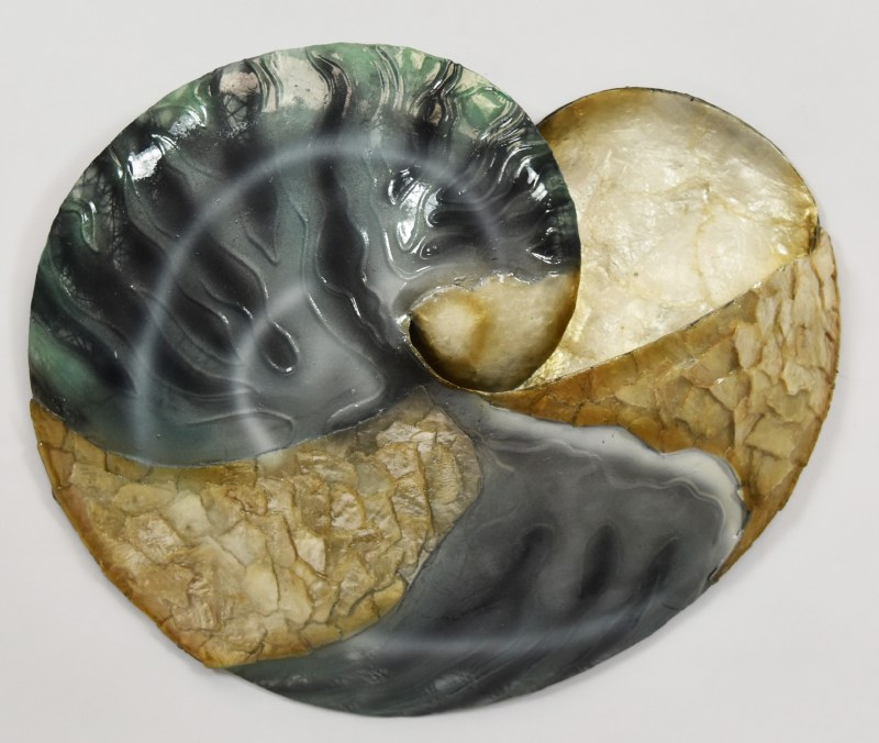 10" Blue Nautilus Capiz Coastal Wall Art Plaque - Wilford & Lee Home ...