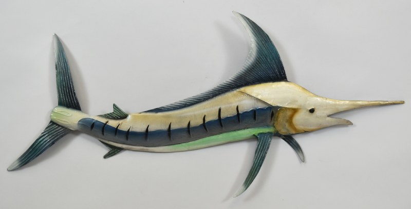 10" Blue Marlin Capiz Coastal Wall Art Plaque - Wilford & Lee Home Accents