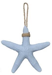 7" Light Blue Starfish With Rope Plaque - Wilford & Lee Home Accents