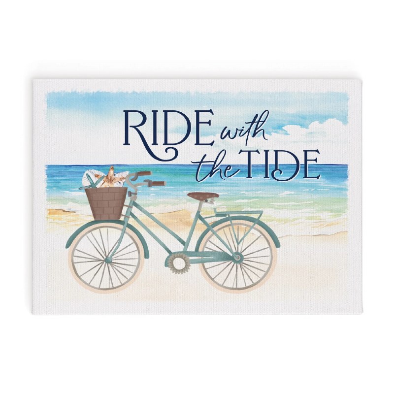 5" x 7" "Ride With the Tide" Bicycle Canvas - Wilford & Lee Home Accents