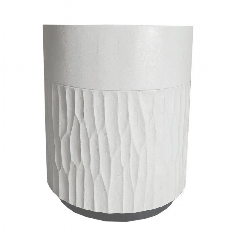 20" Round White Notched End Table - Wilford & Lee Home Accents