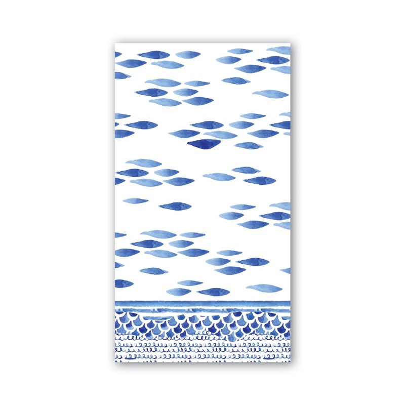 8" x 5" Blue Fish Shore Guest Towels - Wilford & Lee Home Accents