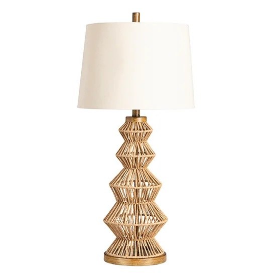 33" Natural Woven Column Table Lamp - Wilford & Lee Home Accents