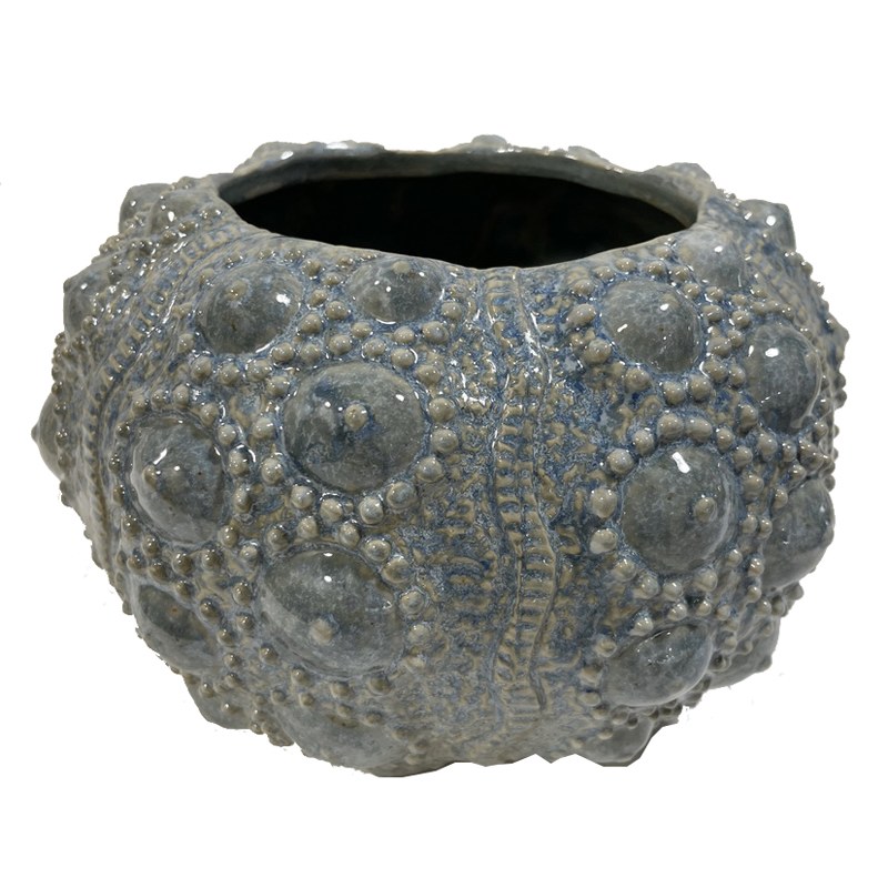 5" Blue and Gray Ceramic Urchin Pot - Wilford & Lee Home Accents
