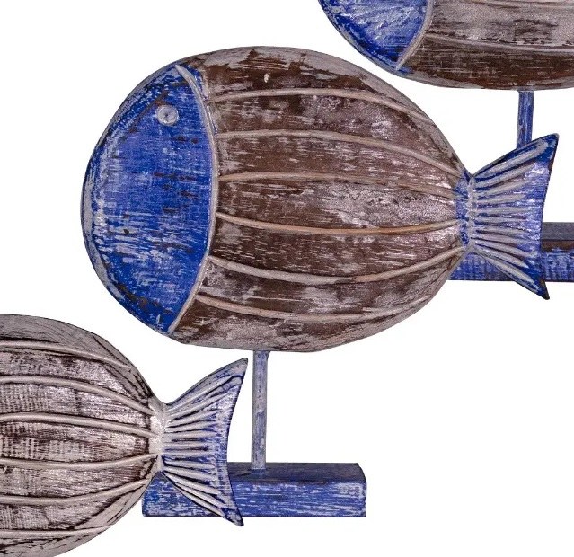 13" Fat Blue Fish Statue - Wilford & Lee Home Accents