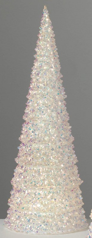 21" LED White Iridescent Cone Christmas Tree - Wilford & Lee Home Accents