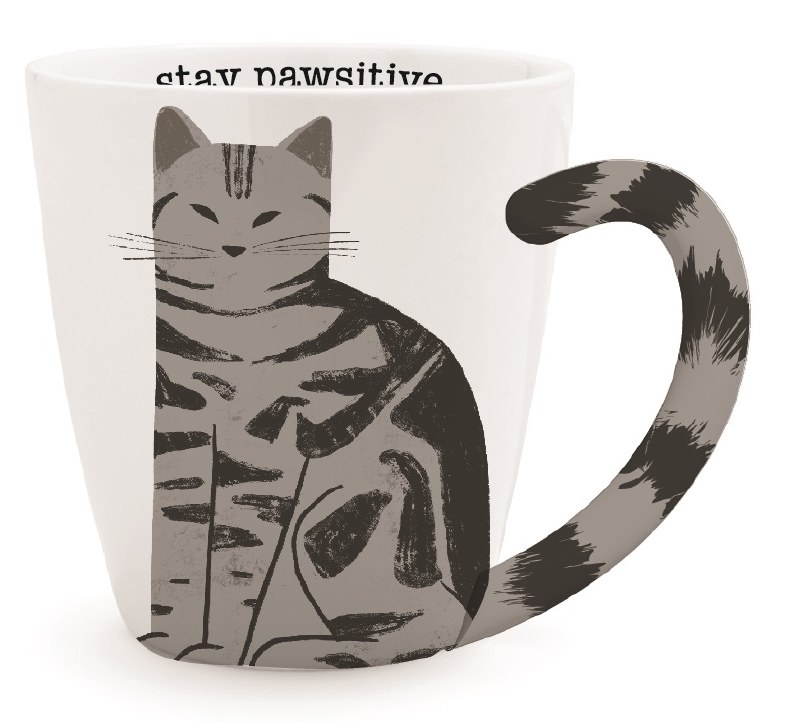 Gray Ceramic Cat Mug - Wilford & Lee Home Accents