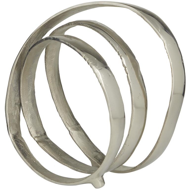13" Three Silver Loops Metal Sculpture - Wilford & Lee Home Accents
